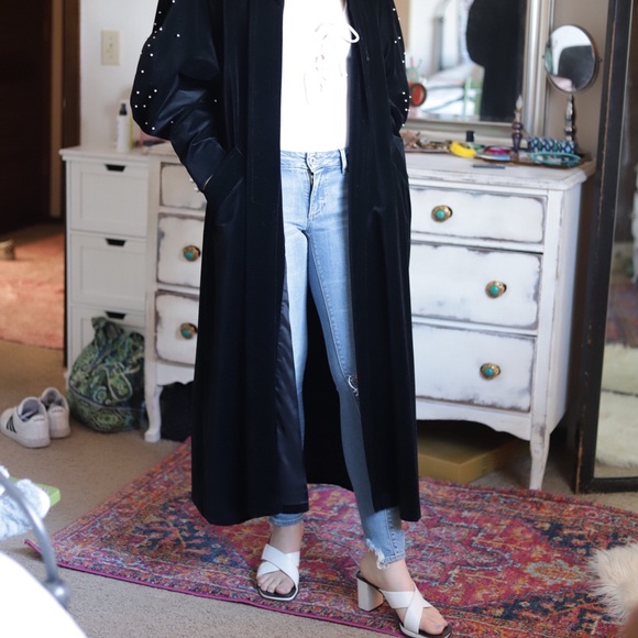 Vintage | Jackets & Coats | Vintage Luxurious Pearl Velvet Duster ...